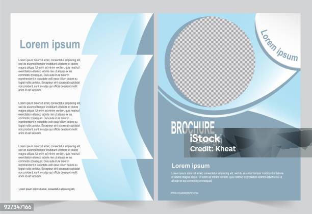 Desain Selebaran Template Brosur Biru Template Depan Dan Belakang Untuk