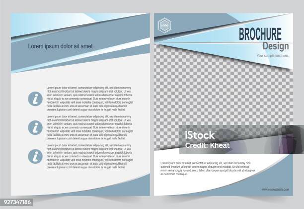 Desain Selebaran Template Brosur Biru Template Depan Dan Belakang Untuk