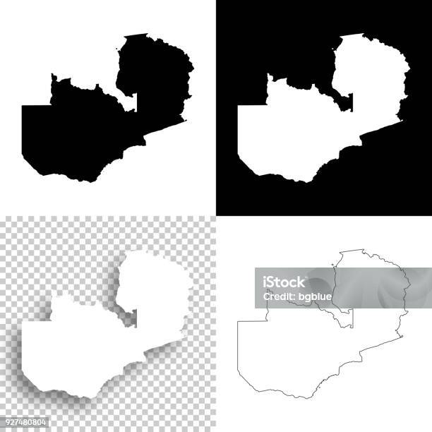 Ilustración De Mapas De Zambia Para El Diseño En Blanco Blancos Y