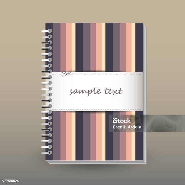 Sampul Vektor Buku Harian Atau Notebook Dengan Konsep Tata Letak