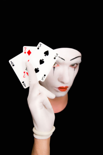 세로는 Mime 및 게임하기 카드를 검정색 바탕 7에 대한 스톡 사진 및 기타 이미지 7 Theatrical