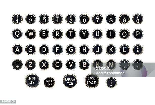 타자기 키별 타자기 자판에 대한 스톡 사진 및 기타 이미지 타자기 자판 숫자 고풍스런 Istock