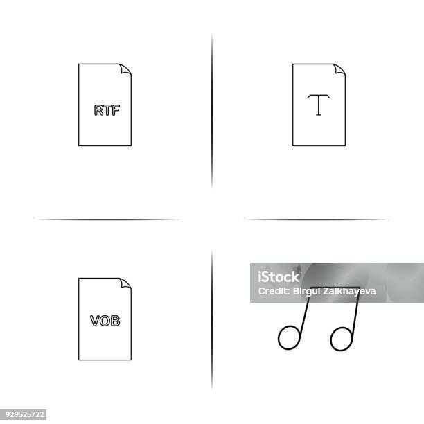 File Dan Folder Tanda Tangani Kumpulan Ikon Linear Sederhana Ikon