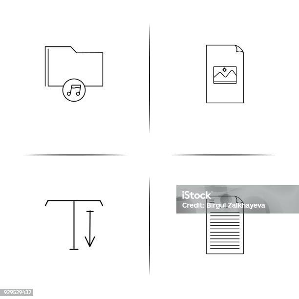 File Dan Folder Tanda Tangani Kumpulan Ikon Linear Sederhana Ikon