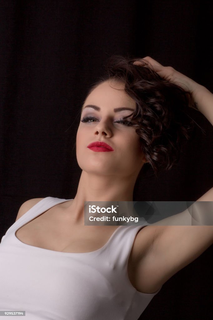 Gorgeous Young Brunette Woman Face Portrait Beauty Model Girl With