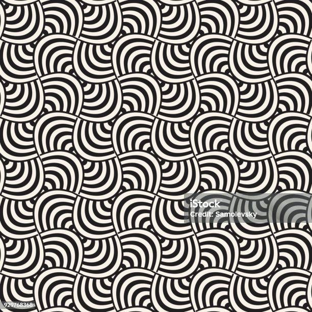 Pola Mulus Geometris Vektor Dengan Kisi Bentuk Melengkung Tekstur Kisi