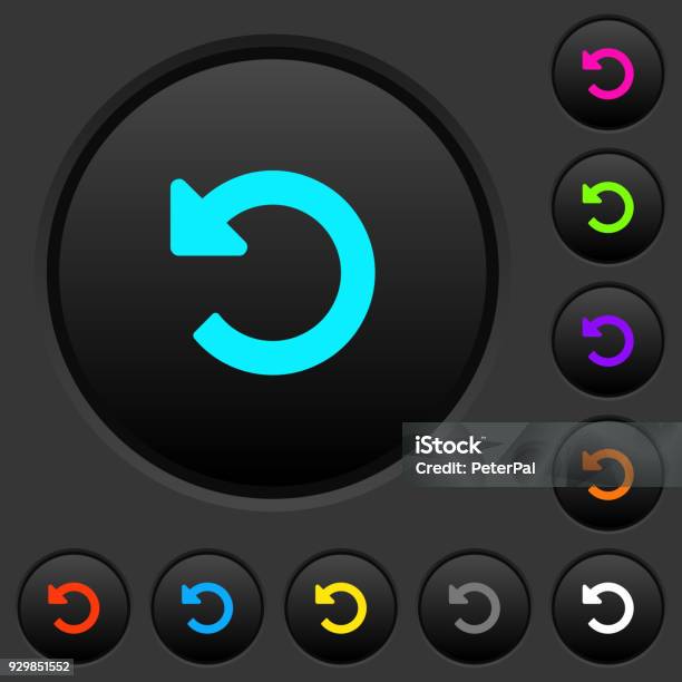 Undo Changes Dark Push Buttons With Color Icons Stock Illustration ... Undo Changes Dark Push Buttons With Color Icons Stock Illustration ...