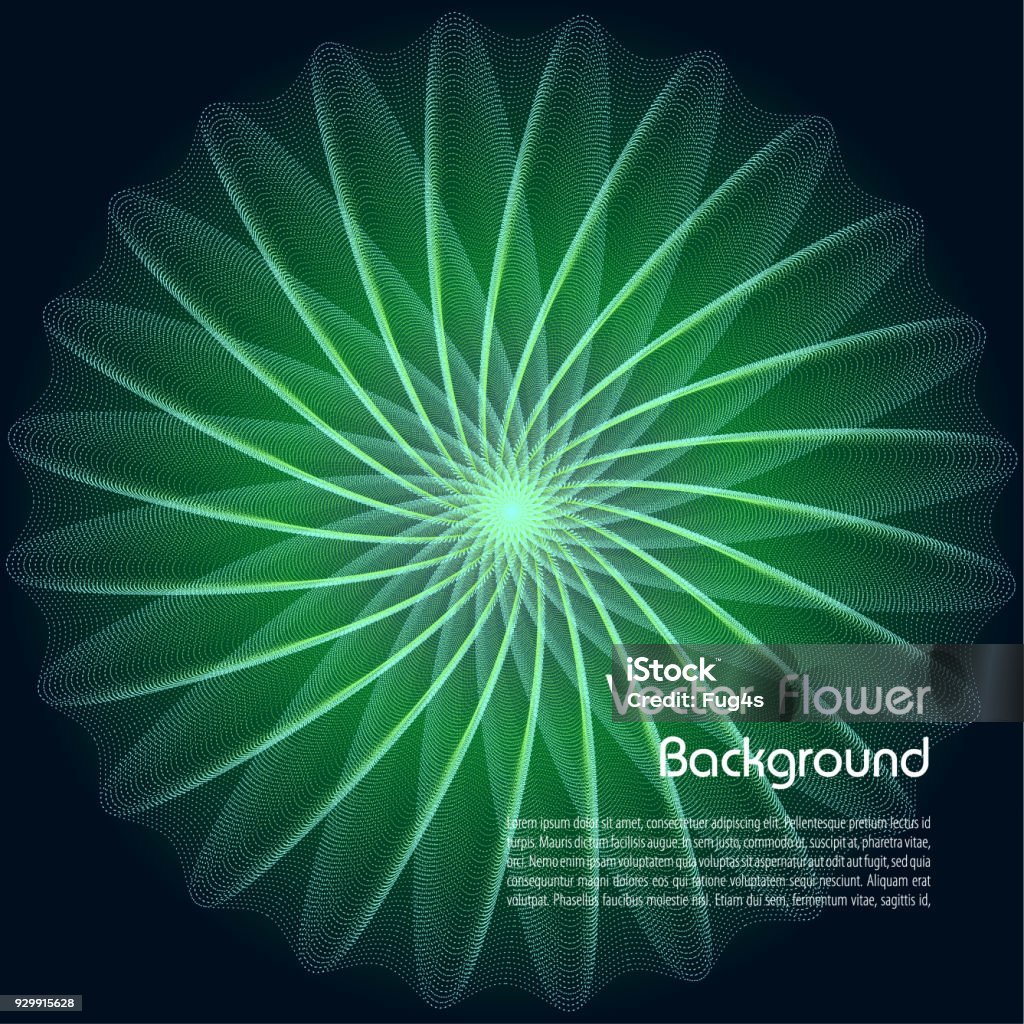 Vector Abstract Green And Blue Fractal Flower Background Stock