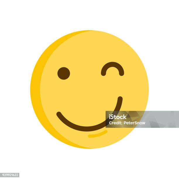 Wink Emoticon Emoji Smiley Vector Icon Stock Illustration Download