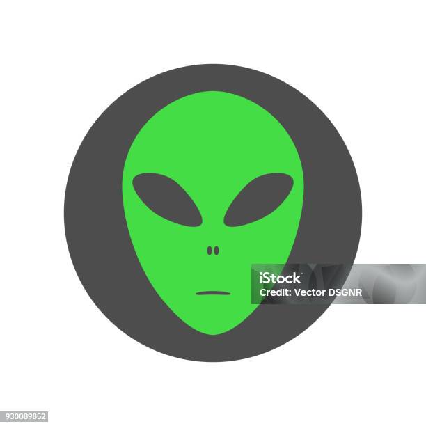 Visage Alien Emoji Icône Tête Martienne Vector Vecteurs Libres De