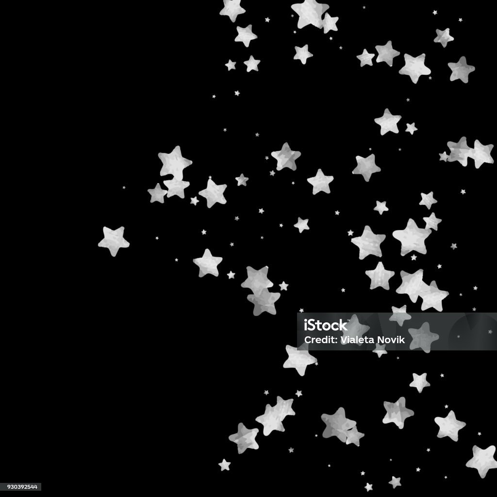 Silver Star Confetti Stock Illustration Download Image Now Abstract
