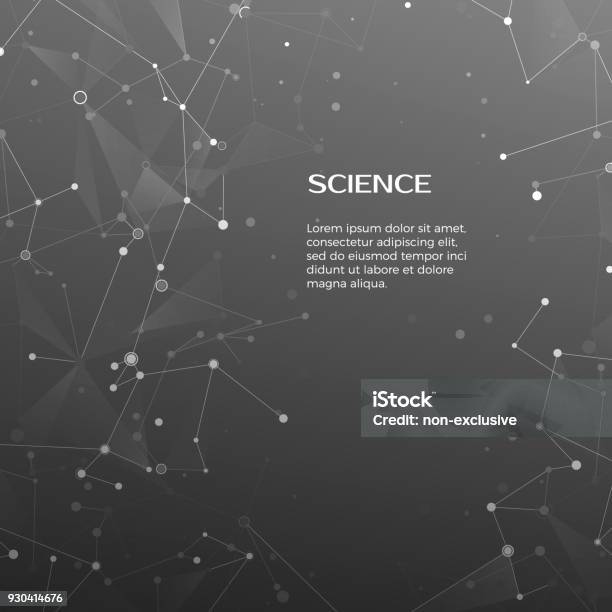 Technology And Science Background Abstract Web And Nodes Plexus Atom Structure Vector