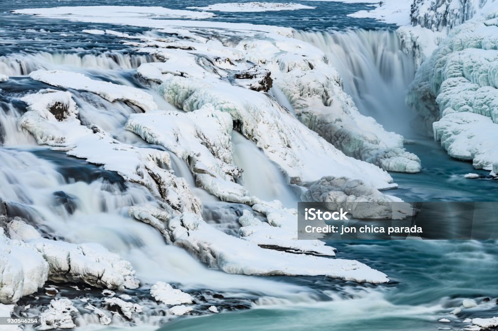 Gullfoss 폭포 아이슬란드에서 골든 서클 랜드마크 중 하나 0명에 대한 스톡 사진 및 기타 이미지 0명 강 겨울