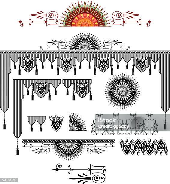 Vector Scroll Design Elements Group向量圖形及更多舊式圖片 舊式 太陽 窗簾 Istock