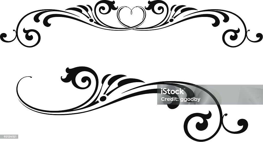 Scroll Set向量圖形及更多新藝術主義圖片 新藝術主義 哥德式 心型 Istock