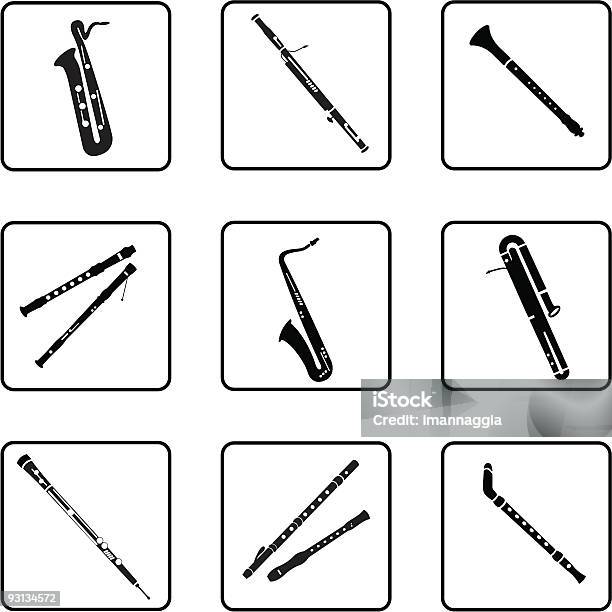 Iwoodwind 플룻에 대한 스톡 벡터 아트 및 기타 이미지 플룻 악기 실루엣 Istock