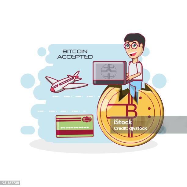 Bitcoin 허용 디자인 가상현실에 대한 스톡 벡터 아트 및 기타 이미지 가상현실 개념 경제 Istock
