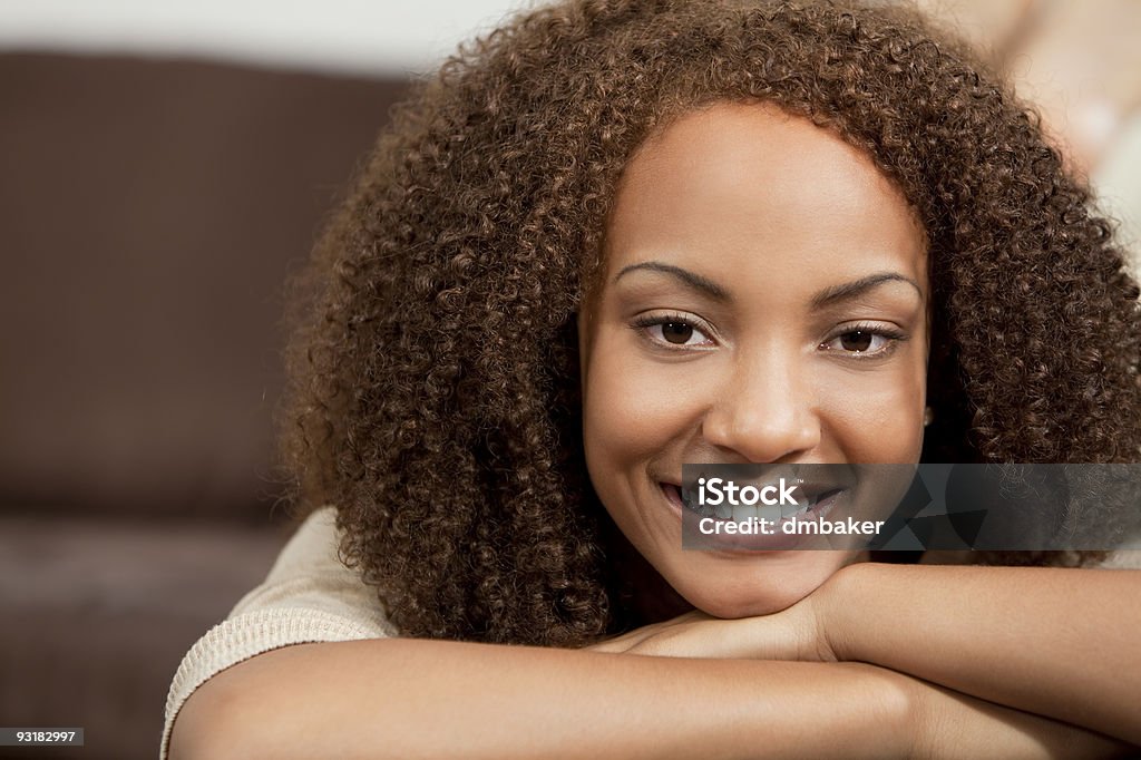Beautiful Mixed Race African American Girl With Perfect Smile Stock