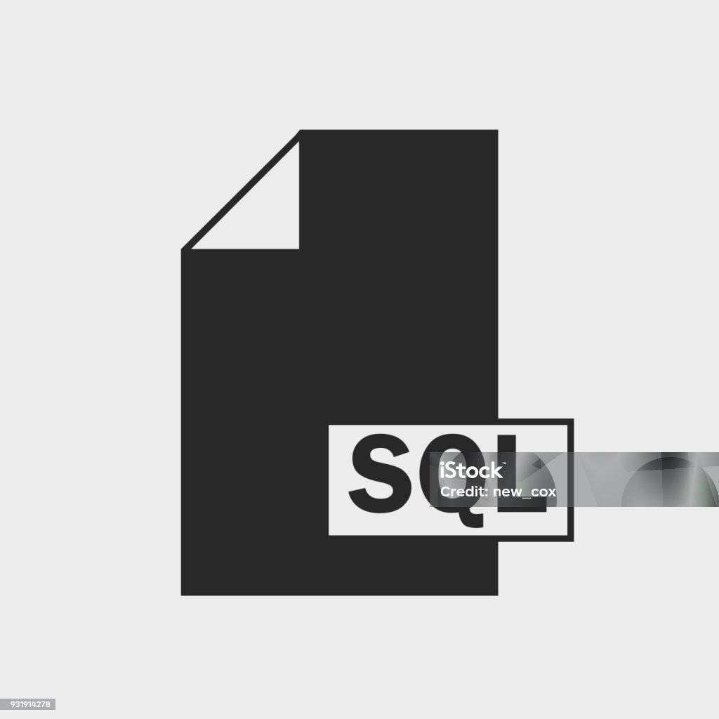 Sql File Format Icon On Gray Background Stock Illustration Download Image Now Art Color 8845