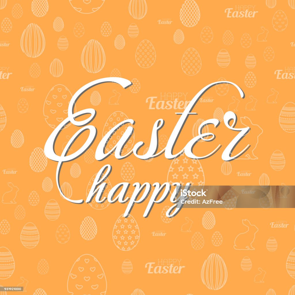 Happy Greeting Card With Hand Lettering Text Vector Stock Illustration
