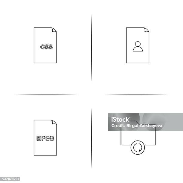 File Dan Folder Tanda Tangani Kumpulan Ikon Linear Sederhana Ikon