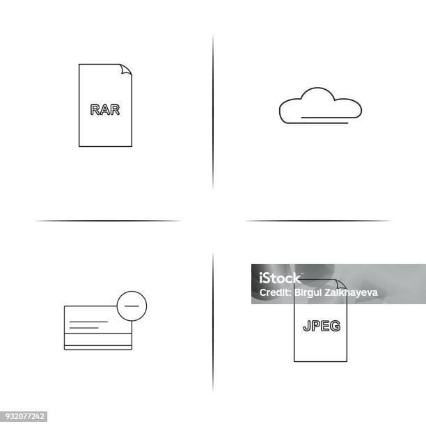 File Dan Folder Tanda Tangani Kumpulan Ikon Linear Sederhana Ikon