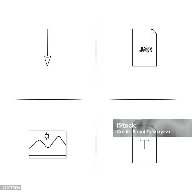 File Dan Folder Tanda Tangani Kumpulan Ikon Linear Sederhana Ikon