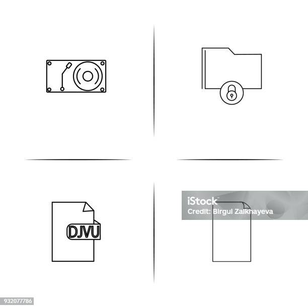 File Dan Folder Tanda Tangani Kumpulan Ikon Linear Sederhana Ikon