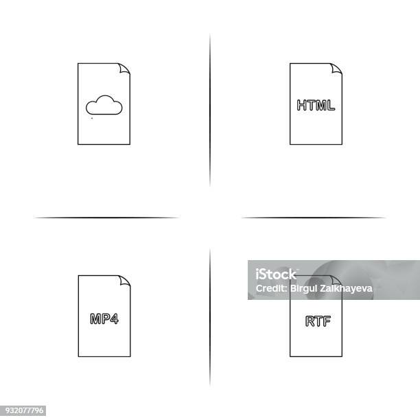 File Dan Folder Tanda Tangani Kumpulan Ikon Linear Sederhana Ikon