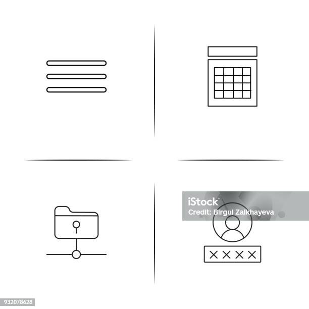 Set Ikon Linear Sederhana Tanda Dan Simbol Ikon Kerangka Sederhana