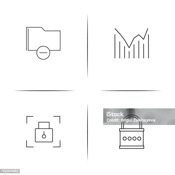 Set Ikon Linear Sederhana Tanda Dan Simbol Ikon Kerangka Sederhana