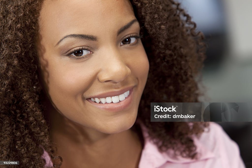 Beautiful Mixed Race African American Girl With Perfect Smile Stock