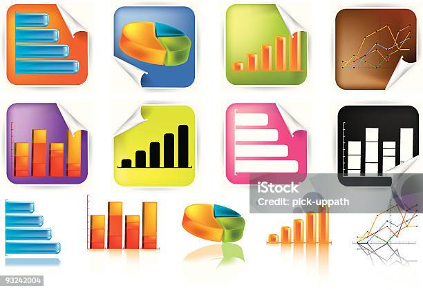 그래프 아이콘 세트 선 그래프에 대한 스톡 벡터 아트 및 기타 이미지 선 그래프 점박이 3차원 형태 Istock