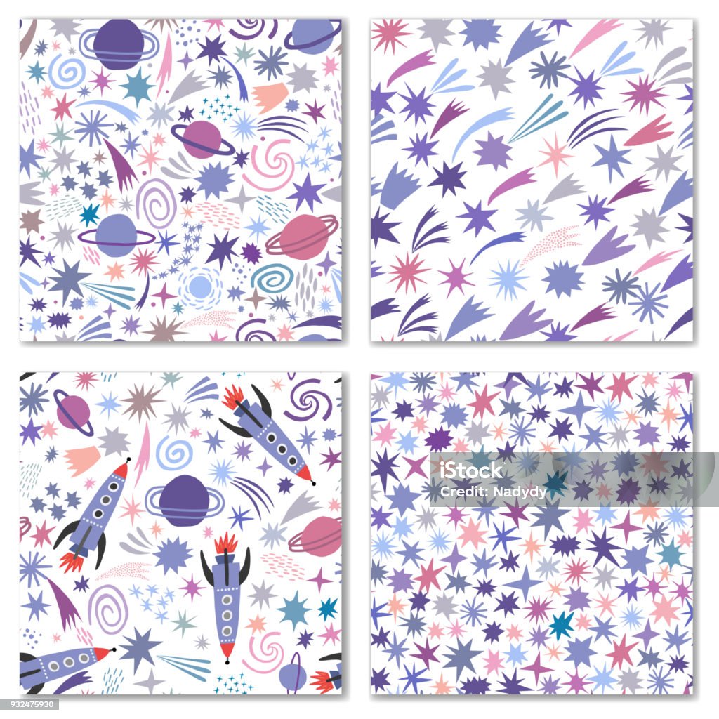 Vector Space Seamless Pattern Background Set Stock Illustration ... Vector Space Seamless Pattern Background Set Stock Illustration ...