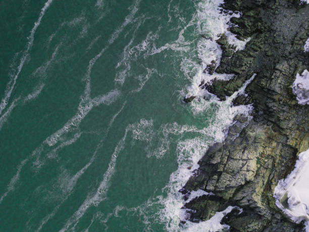 Free Stock Photo of Aerial view of waves crashing on rocks | Download ...