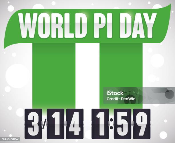 Pi를 형성 기호 기둥과 파이 날 시계 플립 3월에 대한 스톡 벡터 아트 및 기타 이미지 3월 Pi Day 곡선 Istock