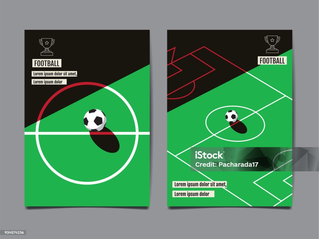 Template Desain Tata Letak Olahraga Desain Datar Ilustrasi Grafis Sepak