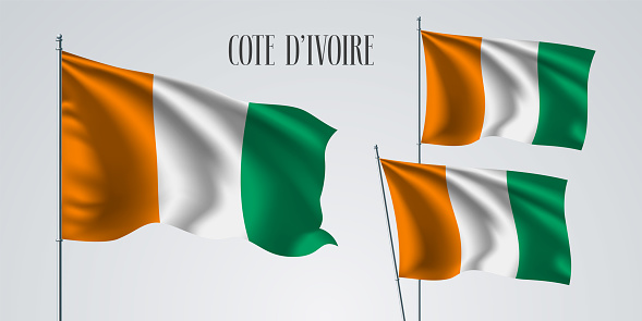 Vetores De Cote Divoire Acenando A Bandeira Ilustração Vetorial E Mais