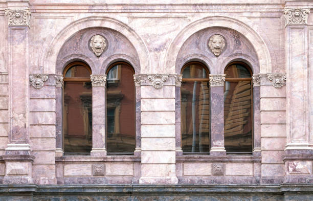 Free picture: baroque, detail, facade, pink, windows, arch ...