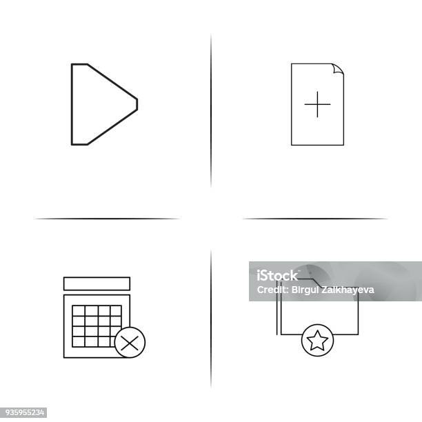 File Dan Folder Tanda Tangani Kumpulan Ikon Linear Sederhana Ikon