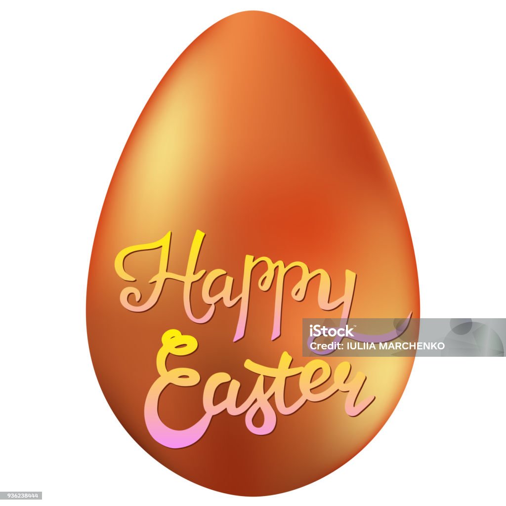 Happy Easter Lettering Card An Easter Egg With Hand Drawn Lette Stock
