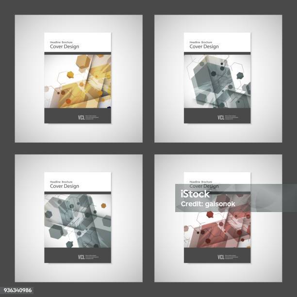 Laporan Tahunan Vektor Desain Templat Leaflet Brochure Flyer Sampul