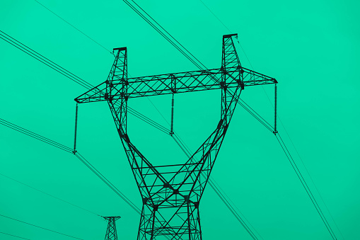 Highvoltage Powerful Electricity Tower With Wires Stock Photo ... Highvoltage Powerful Electricity Tower With Wires Stock Photo ...