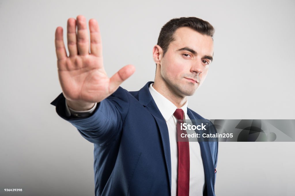 Attractive Business Man Showing Stop Gesture Stock Photo - Download ... Attractive Business Man Showing Stop Gesture Stock Photo - Download ...
