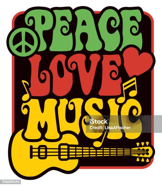 Rasta 색상에서 평화 사랑 음악 히피에 대한 스톡 벡터 아트 및 기타 이미지 히피 1960 1969 년 래스터패리언