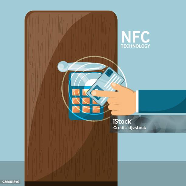 Nfc 결제 디자인 컨셉 개념에 대한 스톡 벡터 아트 및 기타 이미지 개념 계산대 계산원 Istock