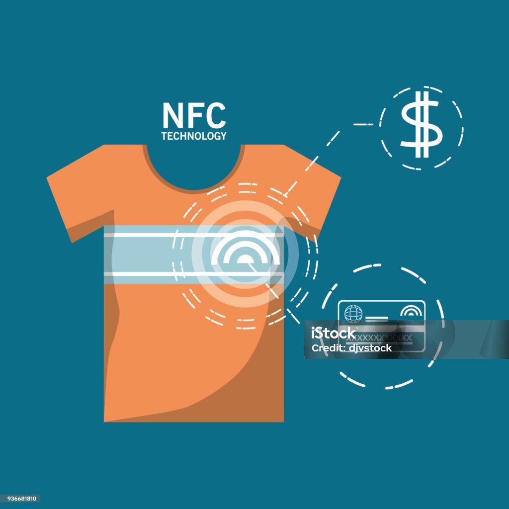 Nfc 결제 디자인 컨셉 T 셔츠에 대한 스톡 벡터 아트 및 기타 이미지 T 셔츠 개념 계산대 Istock