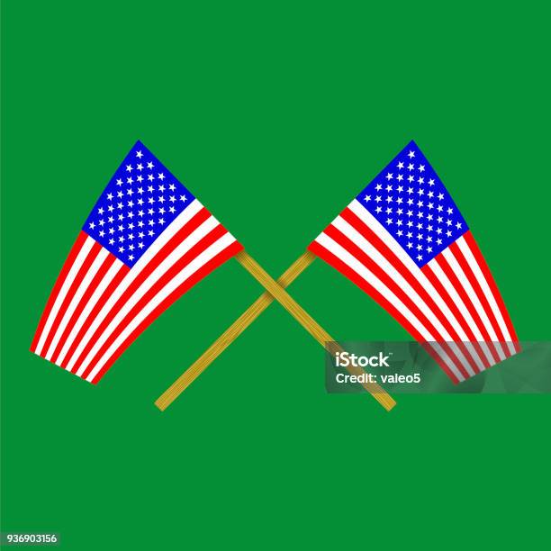 2 녹색 바탕에 미국 국기를 넘어 7월에 대한 스톡 벡터 아트 및 기타 이미지 7월 국기 기 Istock