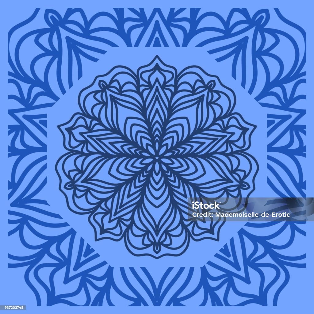 Blue Color Floral Pattern For Fashion Textile Design Vector Illustration Stock Illustration