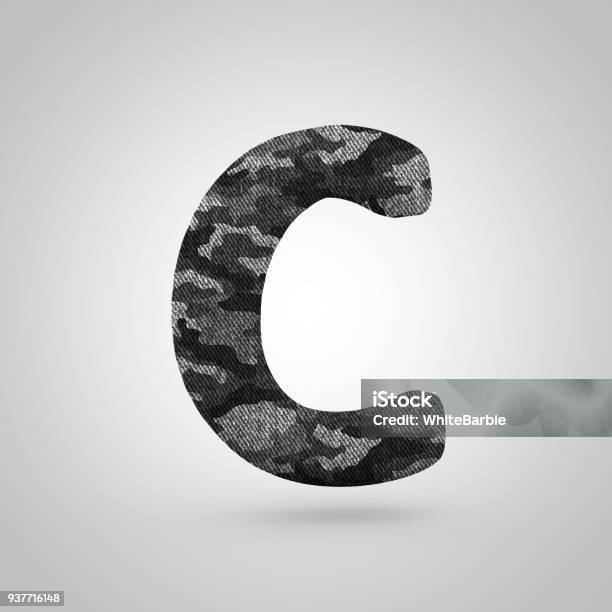 C 위장 텍스처 흰색 배경에 고립 된 대문자 편지 0명에 대한 스톡 사진 및 기타 이미지 0명 3차원 형태 검은색